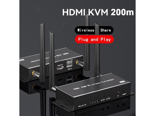 5G Wireless 4K HDMI KVM Extender Upto 565 Feet - 2 USB 2.0 Ports ...