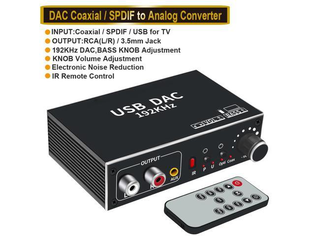 192KHz DAC Converter, Digital to Analog Audio Converter, Optical ...