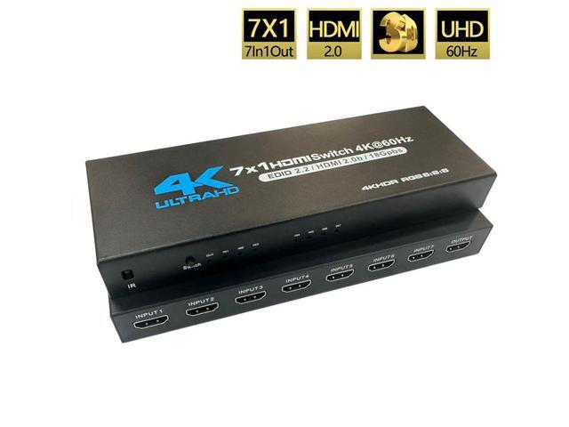 HDMI Switch 7 in 1 Out, 7x1 Power HDMI Switch 7 Ports w/Remote Control ...