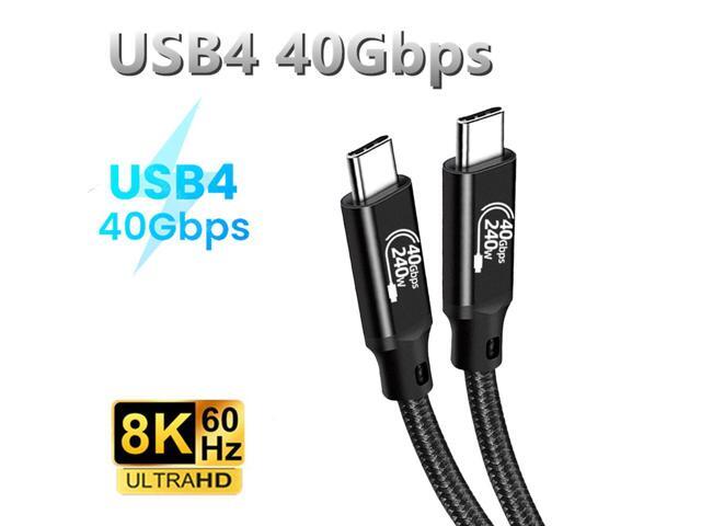 Braided USB4 Cable Compatible with Thunderbolt 4, 240W USB C to USB C ...