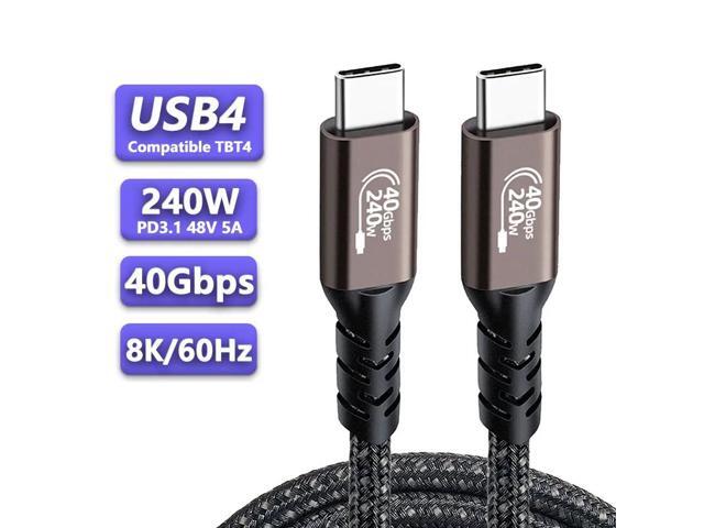 USB 4 Gen 3 Cable - 5FT,Nylon Braided USB4.0 C to C Cable Supports 8K ...