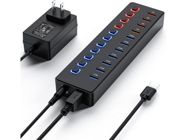 Powered USB Hub, 11-Port USB 3.0 Hub (7 Faster Data Transfer Ports+ 4 ...