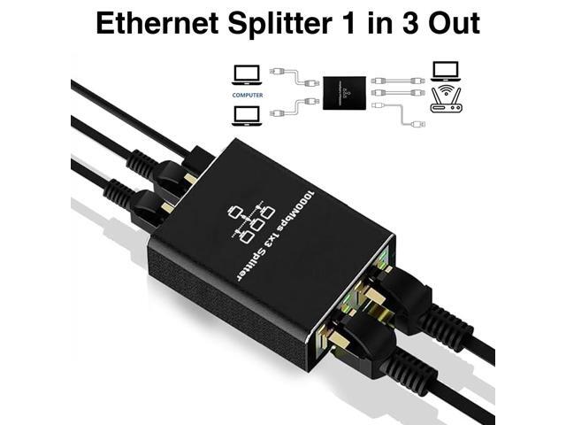 1 to 3 Port RJ45 1000Mbps Network Ethernet Adapter Splitter, Ethernet ...