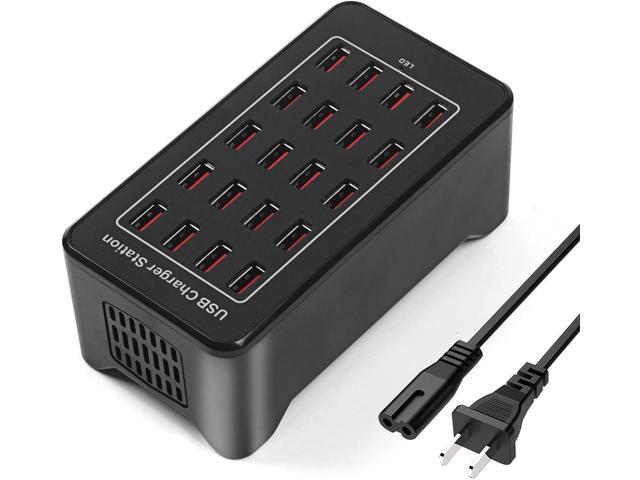 20 Ports USB Charger, 100W 20A Desktop USB Charging Station with iSmart ...