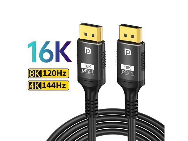 16K Displayport Cable 2.1, Braided DP Cable Support [16K@30Hz, 10K@60Hz, 8K@60Hz/120Hz, 4K@240Hz ...