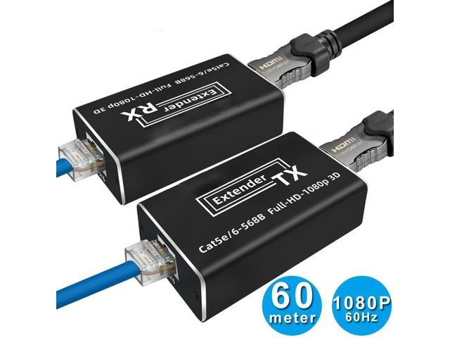 Jansicotek HDMI Extender Over CAT5/CAT6 Up to 196Feet - Loop Out ...