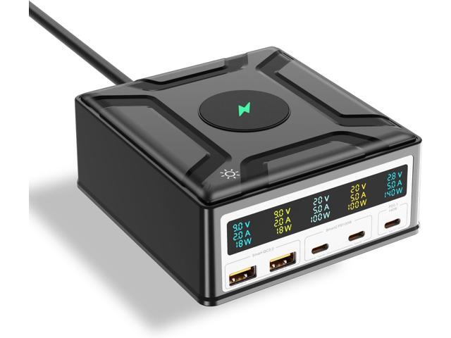 Jansicotek 260W 5-Port GaN USB Charging Station for Multiple Devices, 3 ...