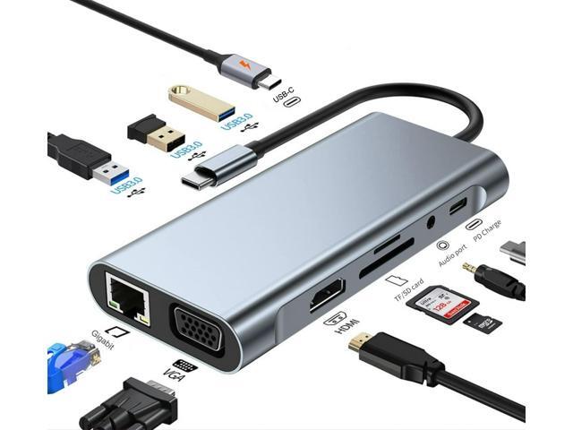 Jansicotek USB Splitter Docking Station, 11 in 1 Multiport USB C ...