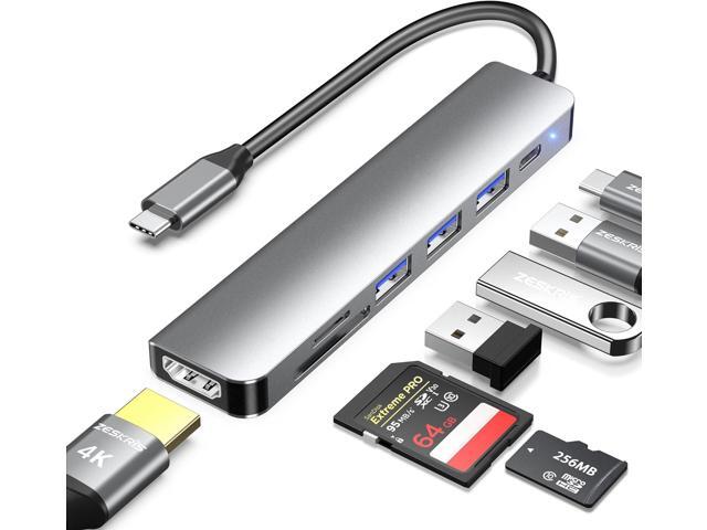 Jansicotek USB C Hub 4K 30Hz, 7-in-1 USB C PD HDMI USB Hub Dongle with ...