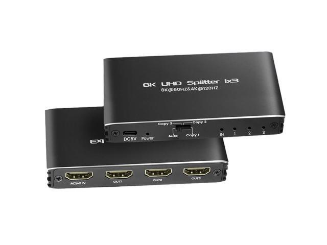 Jansicotek 4K 120Hz HDMI Splitter 1 in 3 Out, 1x3 Power HDMI Splitter 3 ...