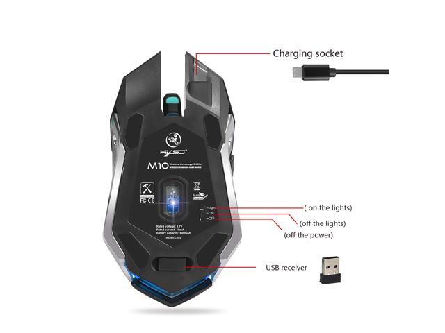 HXSJ M10 USB Wireless Gaming Mouse, 7-Button Design, 2400 DPI High ...