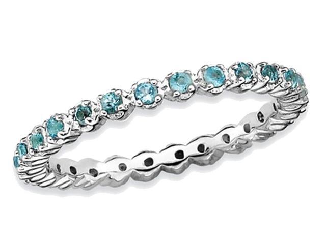 Natural Blue Topaz Stackable Band Ring 1/2 Carat (ctw) in Sterling ...