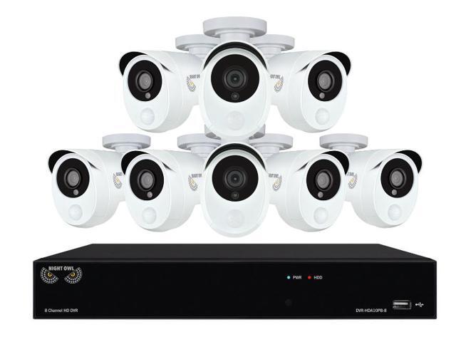 Refurbished: Night Owl 8 Camera HD Video Security System 1080P HD Video ...