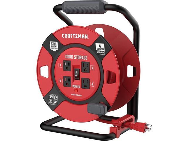 Refurbished: CRAFTSMAN Retractable Extension Cord Reel 1 Ft. With 4 ...