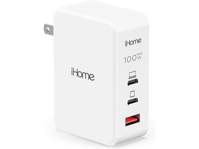 iHome 100W GaN Charger Three Port Universal Laptop Charger ...