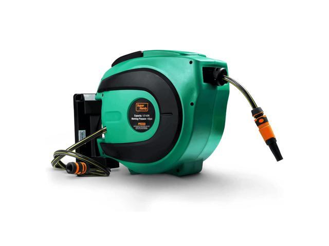 SuperHandy Mountable Retractable Water Hose Reel - 1/2" x 50' Ft, 3/4 ...