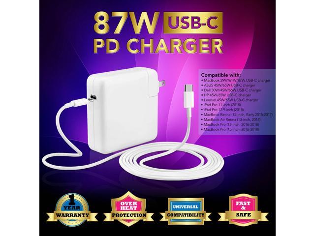 87W USB-C Power Adapter Charger For APPLE A1719 Macbook pro 13" 15 ...