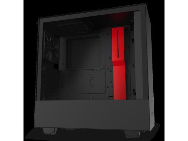 Refurbished: NZXT H510 CA-H510B-BR Black / Red ATX Mid Tower Desktop ...