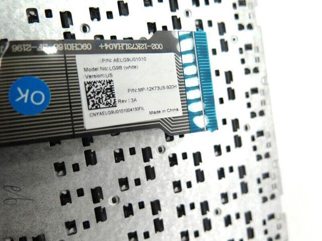 US Keyboard For Quanta 9 9A 9B 9C 9C 9CA MP-12K73US-920H White color ...