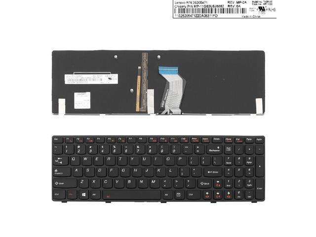 Keyboard for LENOVO Y580 GRAY FRAME BLACK(Backlit.WIN8) US(25205471 ...