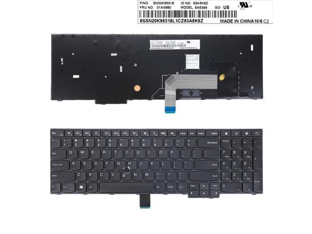 US Keyboard for Thinkpad E555 E550 BLACK FRAME BLACK(Without Point ...