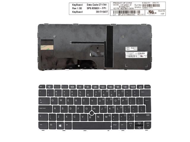 US Keyboard For HP EliteBook 820 G3 Silver Frame Black Big Enter Point ...