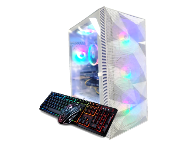 Odyssey DG19 Custom Gaming PC, White ATX LED Gaming Case, RGB LED Fans ...