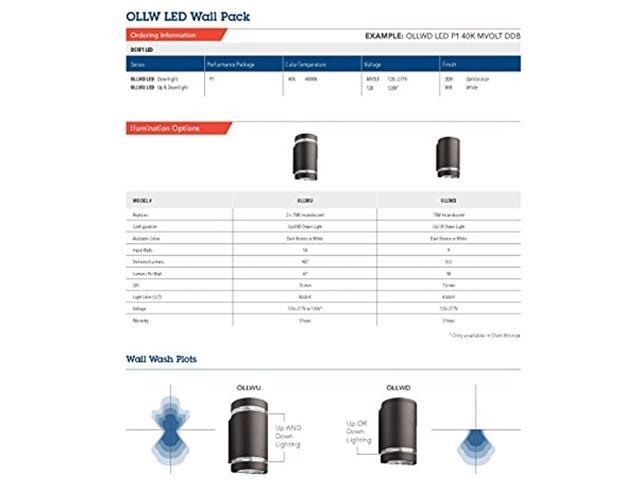 Lithonia Lighting OLLWU P1 40K Ddb M6 Led Outdoor Cylinder up and Down ...