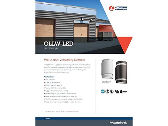 Lithonia Lighting OLLWU P1 40K Ddb M6 Led Outdoor Cylinder up and Down ...