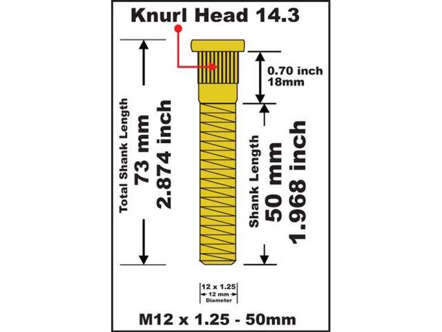 50mm Long Extended Wheel Stud For Subaru Impreza WRX STI m12x1.25x50 ...