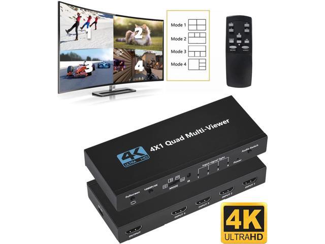 4K HDMI Multiviewer Switch 4x1,ESTONE HDMI Quad Seamless Switcher ...