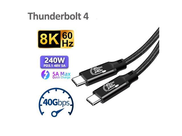 USB4 Pro Cable Braided, 40Gbps Data Transfer , 240W Power Delivery, 8K ...
