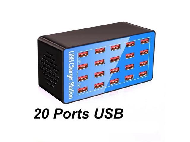 100 Watt (20 Amp) 20 Port Family/Bussiness Sized Desktop USB Rapid ...