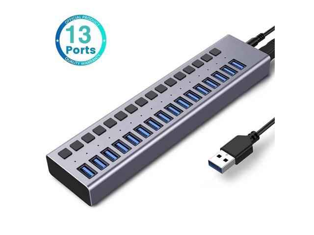 USB Hub 3.0, 16 Port USB Hub Splitter with Individual On/Off LED ...
