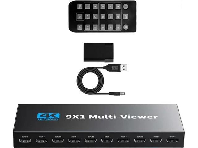HDMI Multiviewer Switch 9x1, ESTONE Nine Seamless Switcher 9 in 1 Out ...