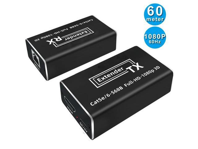 ESTONE HDMI Extender, 196ft/60m HDMI Extender (Tx + Rx) Via Single RJ45 ...