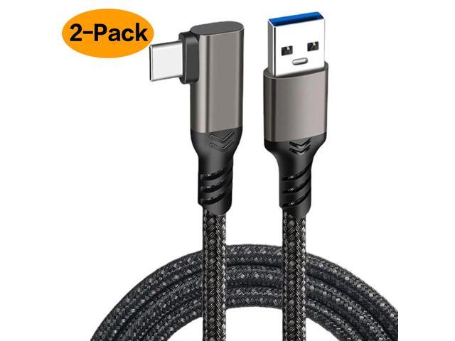 Right Angle USB-C to USB-A 10 Gbps USB 3.2 Gen 2 Data Power Braided ...
