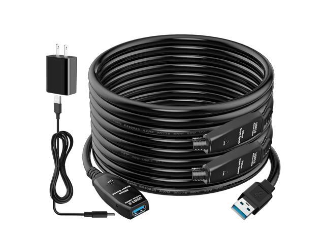 50 Feet Active USB Extension Cable 3.0 Male to Female with 3 Extension ...