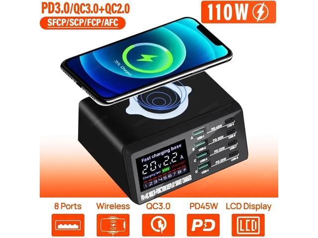 ESTONE Charging Station for Multiple Devices, 110W 8 Port USB Fast ...