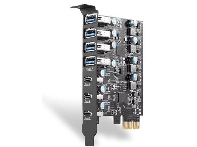ESTONE (4X USB 3.0 A,3X USB C) 7 Port PCIE Expansion Card, USB 3.0 Superspeed 5Gbps Front ...