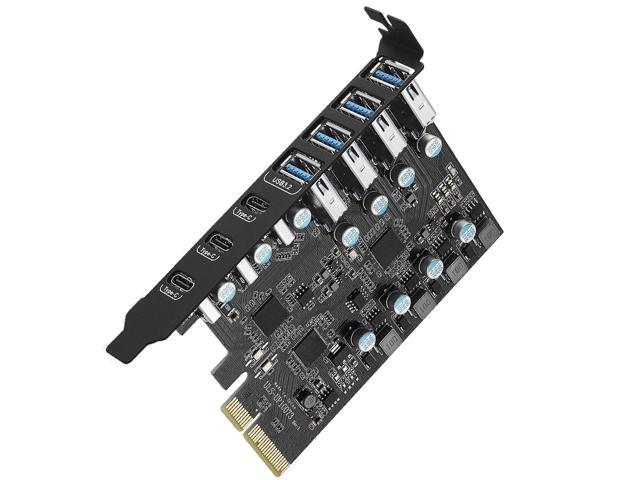 ESTONE PCI Express Expansion Card, 10Gbps USB 3.2 Gen 2 7-Port Front Expansion Card, Connect 7 ...