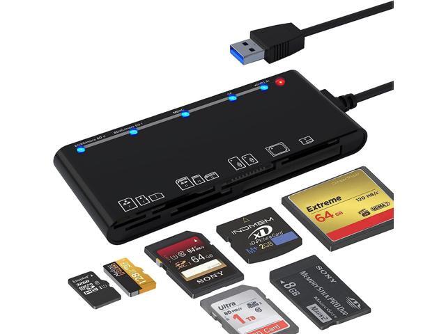ESTONE SD Card Reader, 7-in-1 USB Memory Card Reader for Digital Camera ...
