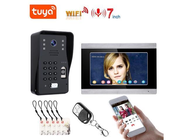 7" HD Monitor Wired WiFi Door RFID Fingerprint Doorbell Home Video ...