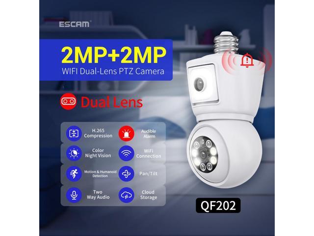 VisiPower E27 base 2*2MP two lens dual perspectives Pan 355° Tilt 90° Motion Detection Audible ...