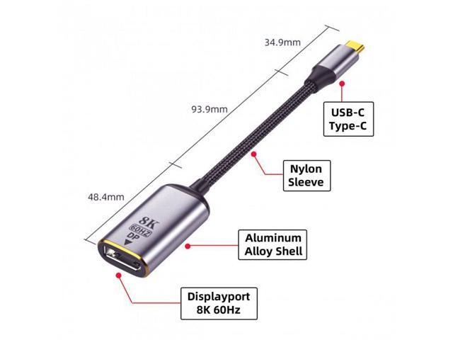 FVH USB4 USB-C Type-C Source to Displayport DP Female Cable Display 8K ...