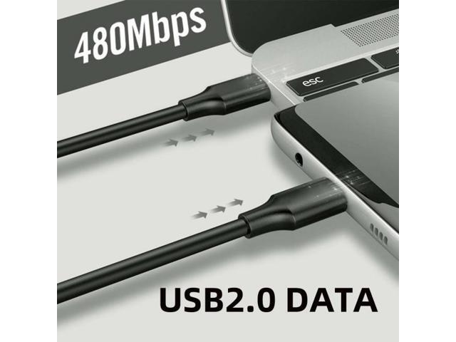 CY 100cm White Type-C USB-C Male to Male USB 2.0 Version Data Cable ...