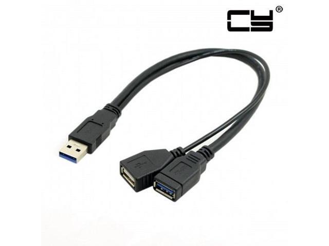 CHENYANG Black USB 3.0 Male to Dual USB Female Extra Power Data Y ...
