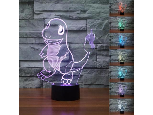 Pokemon go Charmander 3D illusion Night Light 7 Color Change LED Lamp ...