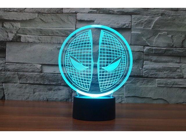 Deadpool 3D Illusion LED Night Light RGB Christmas Mood Lamp Table Desk ...