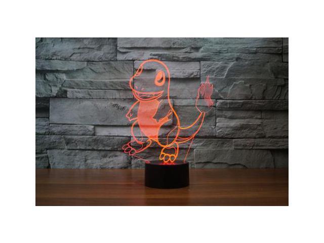 Pokemon go Charmander 3D illusion Night Light 7 Color Change LED Lamp ...